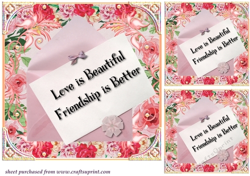 3 Friend floral envelope card fronts/toppers 2 - CUP1050396_659 ...