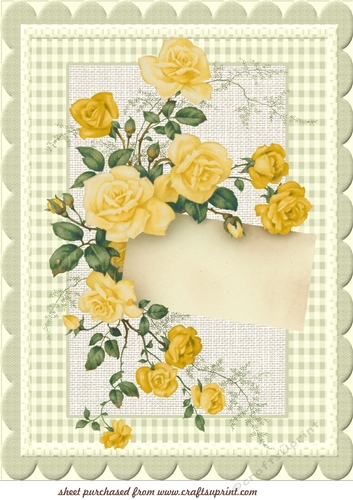 Yellow large roses topper - CUP1052336_659 | Craftsuprint