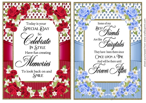 2 Rose sentiment card fronts - CUP1053505_659 | Craftsuprint