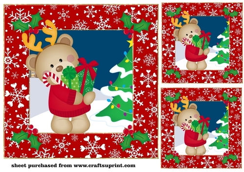 3 Christmas ted card fronts/toppers 3 - CUP1061945_659 | Craftsuprint
