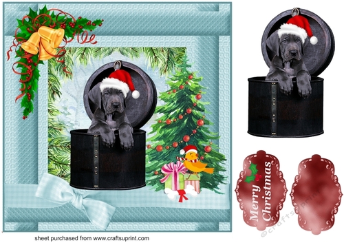 Christmas black Lab card fronts - CUP1065695_659 | Craftsuprint