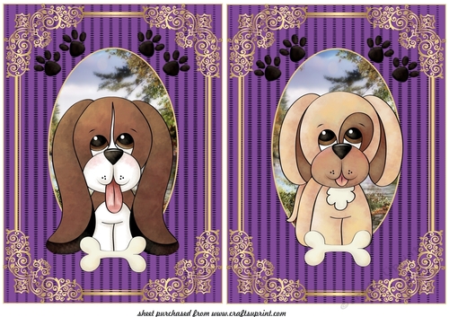 2 Cute dog card fronts 1 - CUP1068551_659 | Craftsuprint