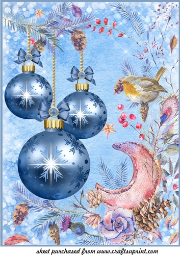 Large blue Christmas baubles topper 2 - CUP1071377_659 | Craftsuprint