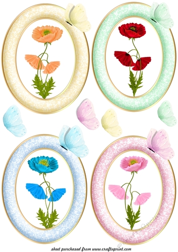 4 Assorted colour poppy toppers - CUP1073739_659 | Craftsuprint
