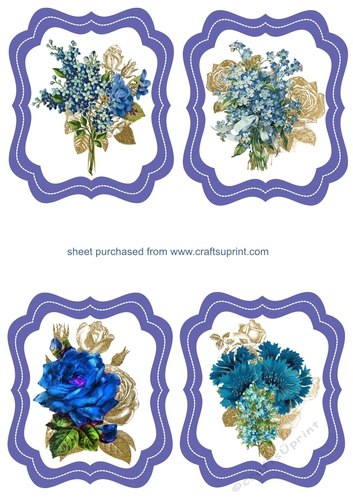 4 Shaped blue floral toppers - CUP1076678_659 | Craftsuprint