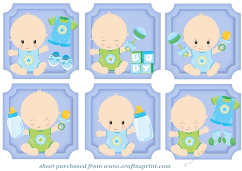 6 Blue baby boy toppers - CUP1080203_659 | Craftsuprint