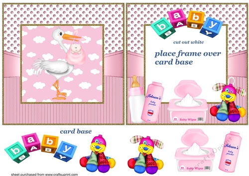 Framed baby girl card front - CUP1091235_659 | Craftsuprint
