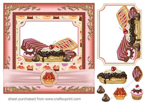 Pink bakery card front - CUP1093311_659 | Craftsuprint