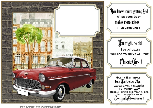 Classic car card front 3 - CUP1094382_659 | Craftsuprint