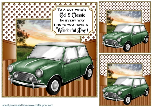3 Vintage car card front/toppers 1 - CUP1094632_659 | Craftsuprint