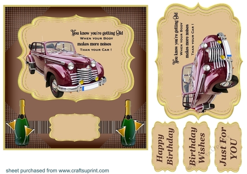 Vintage car card front 4 - CUP1095266_659 | Craftsuprint