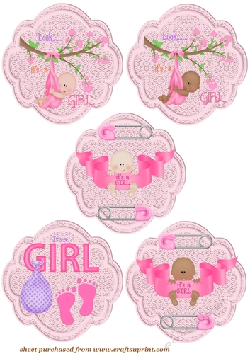 5 Its a girl toppers - CUP1100658_659 | Craftsuprint