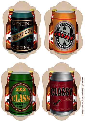 4 Beer can toppers - CUP1115875_659 | Craftsuprint