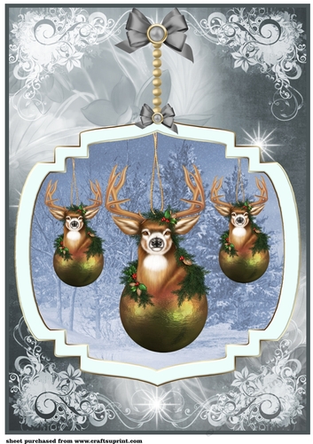 Large Christmas stag bauble topper 7 - CUP1132871_659 | Craftsuprint