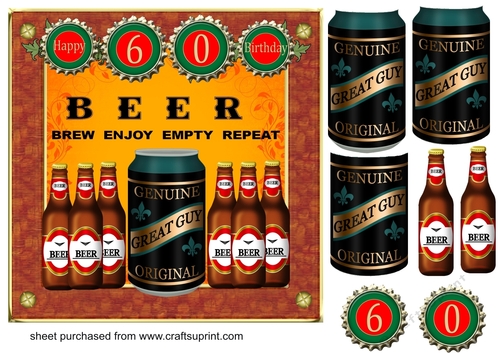 60th Birthday beers card front - CUP1137587_659 | Craftsuprint