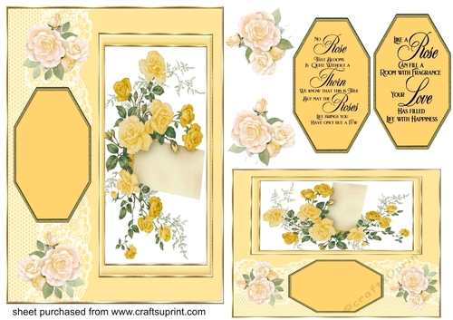 Yellow roses card front (n)1 - CUP1138593_659 | Craftsuprint