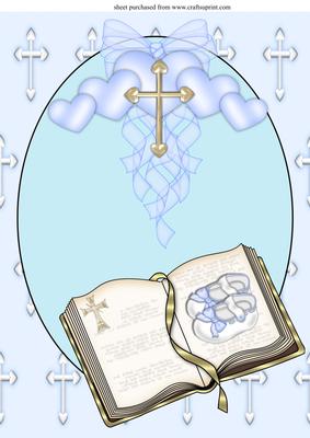 A4 Aprox Baby Boy Christening Topper - CUP114213_659 | Craftsuprint