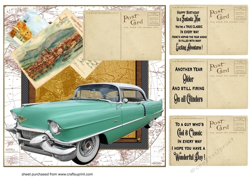 Vintage road trip card front 5 - CUP1142643_659 | Craftsuprint