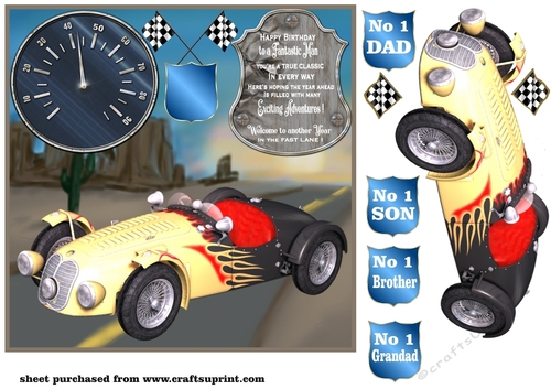 Racing car card front 1 - CUP1147893_659 | Craftsuprint