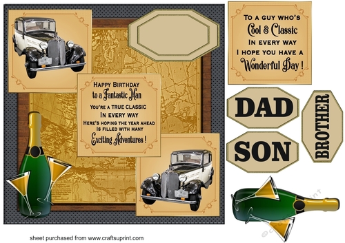 3 Panel classic car card front 6 - CUP1151708_659 | Craftsuprint