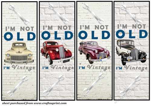 4 Vintage car toppers/bookmarks 2 - CUP1157684_659 | Craftsuprint