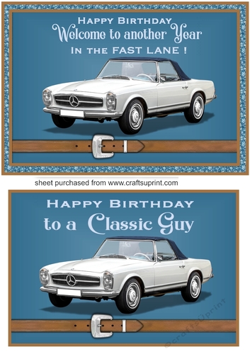 Blue classic car card front 11 - CUP1158060_659 | Craftsuprint