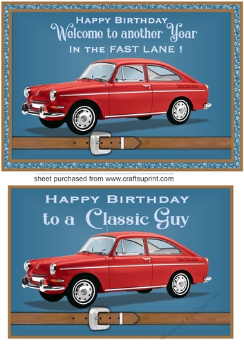 Blue classic car card front 13 - CUP1158062_659 | Craftsuprint