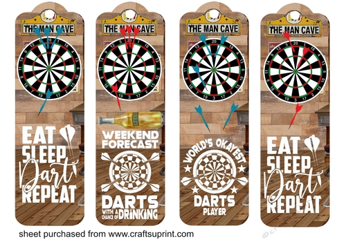 4 Dart themed bookmarks/toppers - CUP1170813_659 | Craftsuprint