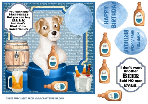 Male Birthday beer card front 5 - CUP1171695_659 | Craftsuprint
