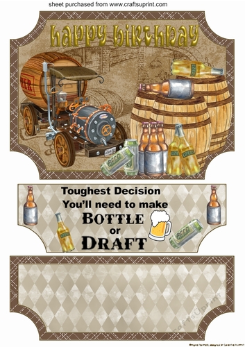 Toughest decision beer Birthday easel topper and stopper(no base ...