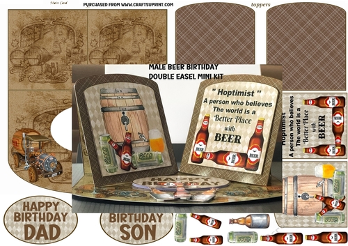 Birthday Beer double easel mini kit - CUP1176597_659 | Craftsuprint