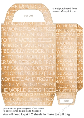 Christmas text gift bag 5 - CUP1180301_659 | Craftsuprint