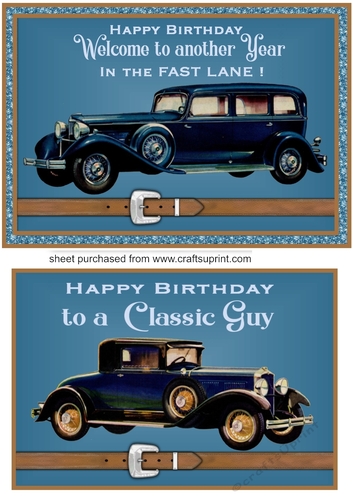 Vintage car card front with choice of topper 2 - CUP1186287_659 ...