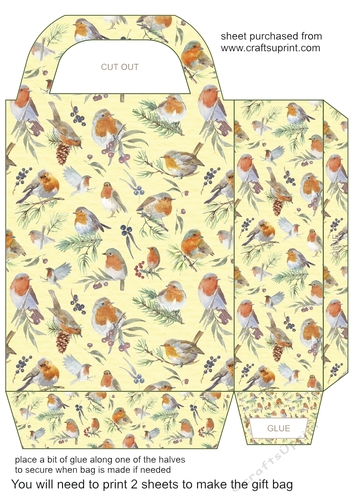 Christmas robins gift bag D - CUP1188446_659 | Craftsuprint