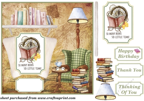 Reading themed card front 2 - CUP1193660_659 | Craftsuprint