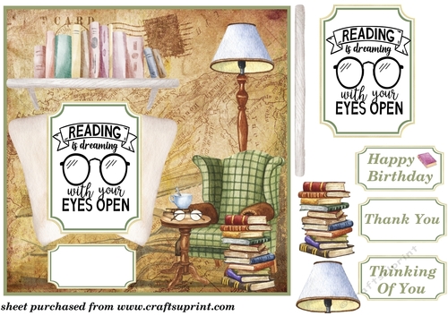 Reading themed card front 4 - CUP1193662_659 | Craftsuprint