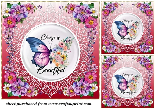 3 Floral butterfly card front/toppers (n) 1 - CUP1194895_659 | Craftsuprint