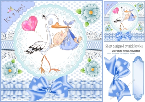 New baby boy card front 1 - CUP1196127_659 | Craftsuprint