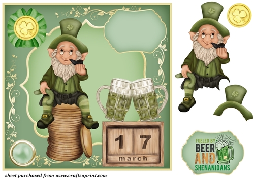Leprechaun card front 1 - CUP1196200_659 | Craftsuprint
