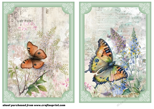 2 Floral butterfly card front/toppers 2 - CUP1196427_659 | Craftsuprint