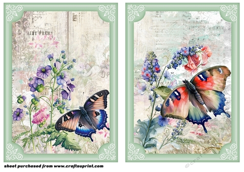2 Floral butterfly card front/toppers 5 - CUP1196430_659 | Craftsuprint
