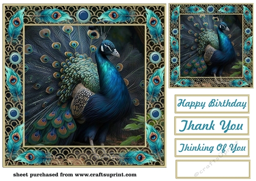 Peacock card front 8 - CUP1200428_659 | Craftsuprint