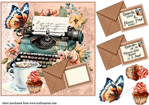 Butterfly Just a little note card front - CUP1202127_659 | Craftsuprint