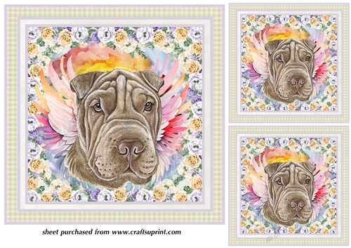 3 Shar Pei sympathy card fronts/toppers - CUP1202966_659 | Craftsuprint