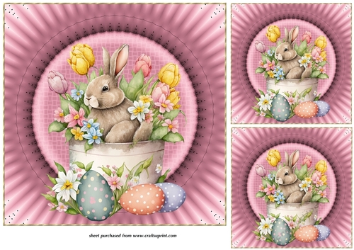 3 Easter bunny card fronts/toppers 3 - CUP1203784_659 | Craftsuprint