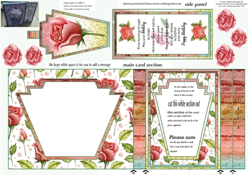 Red rose Birthday aperture card 4 - CUP1204376_659 | Craftsuprint