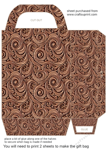 Carved wood effect gift bag 3 - CUP1205759_659 | Craftsuprint