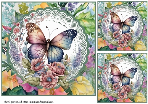 3 Multi floral butterfly card fronts/toppers - CUP1207058_659 ...