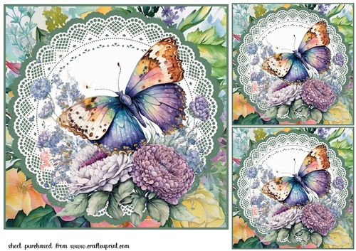 3 Multi floral butterfly card fronts/toppers 2 - CUP1207223_659 ...