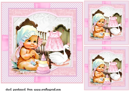3 Baby girl card fronts/toppers - CUP1208079_659 | Craftsuprint